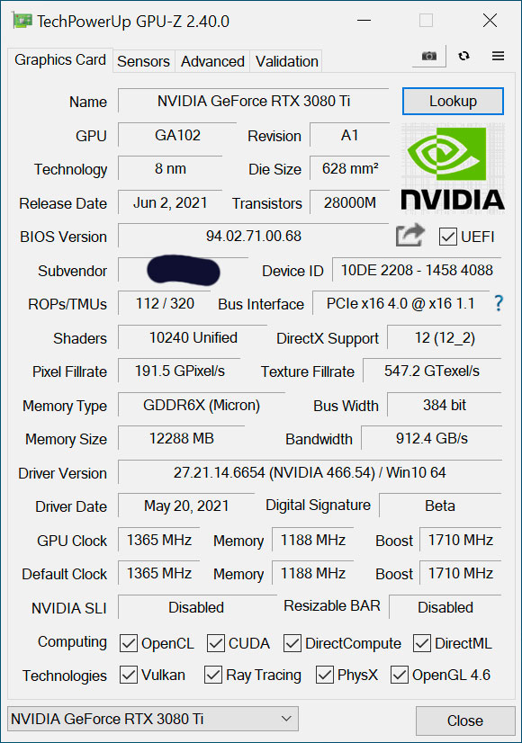 GPU Z GeForce RTX 3080 Ti NVIDIA CnBeta COM GPU Z GeForce RTX 3080 Ti NVIDIA CnBeta COM
